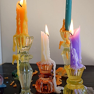 Candlestock Hippie Drippy Drip Candles - Pack of 6 Dripping Taper Candles - Wine Bottle Melting Candles (Ivory)
