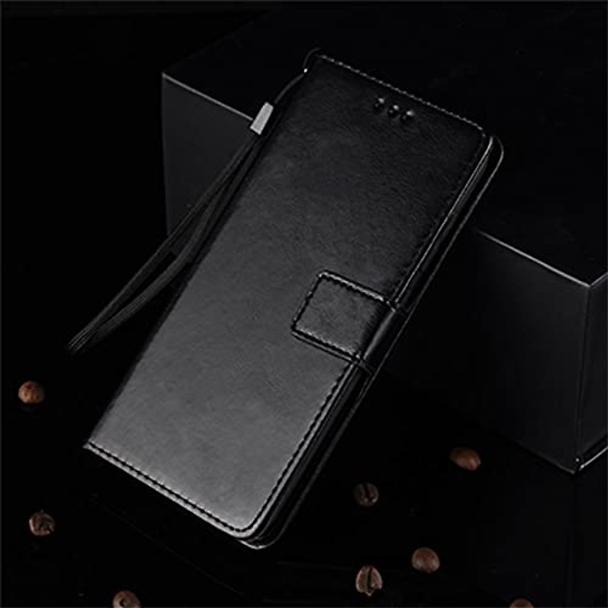 Fansipro Wallet Folio Case for LG V60 THINQ 5G, Premium PU Leather Slim Fit Cover for V60 THINQ 5G, 3 Card Slots, Feel Good, Black