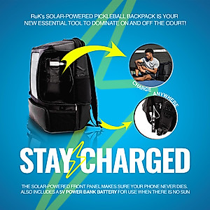Multifunctional Solar Backpack with Power Bank, 40L Bag Designed for Fitness, Business, Travel and Casual Use, Black