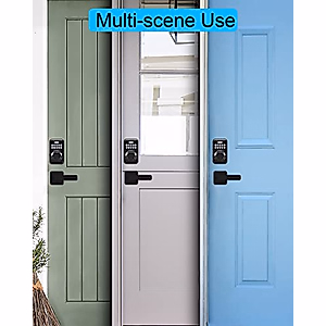 Keyless Entry Door Lock with 2 Handles, Zowill Electronic Keypad Deadbolt, Auto-Locking, Anti-Peeping Password, Digital Smart Code Door Lock, Front Door Handle Sets, Matte Black
