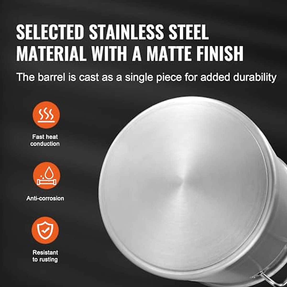 VEVOR Stainless Steel Stockpot, 42 Quart Large Cooking Pots, Cookware Sauce Pot with Strainer, Lid, and Handle, Heavy Duty Commercial Grade Stock Pot, Sanding Treatment, for Large Groups Events Silver