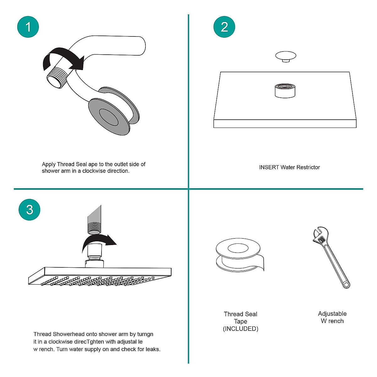 AULEEND 12 Inch Round Shower head, High Flow Stainless Steel Rainfall Shower Head, High Pressure Design (Brushed Nickel, 12)