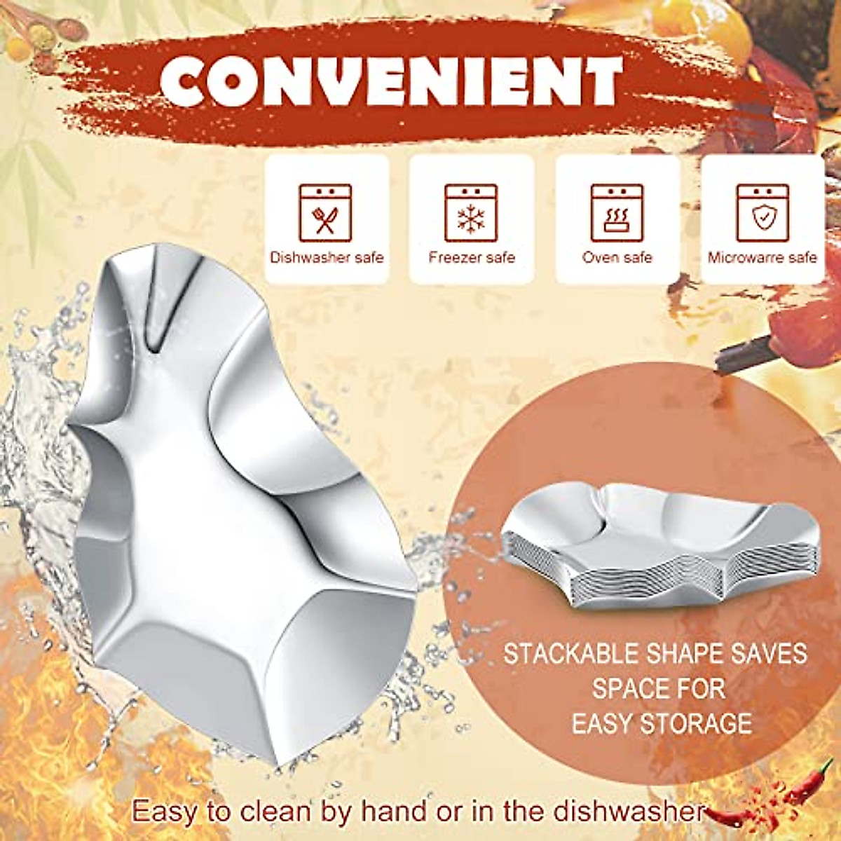 Set of 24 Stainless Steel Grillable Oyster Shells Reusable Clam Shells for Baked Grilled Oyster Shells for Cooking Silver Oyster Grilling Shells Kitchen Metal Oyster Dish for Seafood Clam Scallop