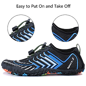 MAYZERO Water Shoes Men Women Swim Surf Shoes Beach Pool Shoes Wide Toe Hiking Aqua Shoes Winter House Slippers