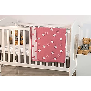 Gabby Loop - Baby Receiving Blanket for Boys Girls, Infant Swaddle Newborn Essential Soft Warm 100% Muslin Cotton, 30 x 40 inches, Pink Apple