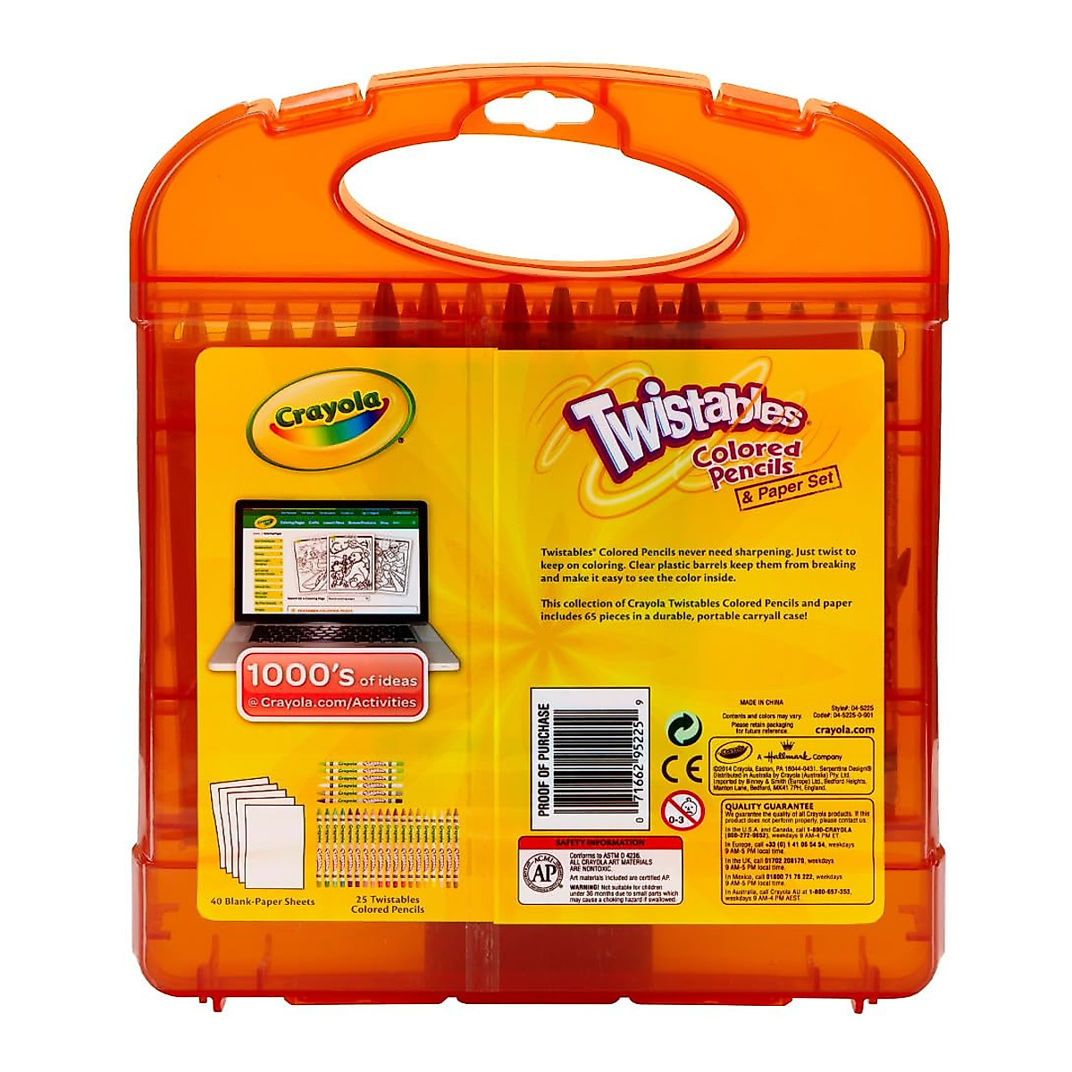 Crayola Twistables Colored Pencils Set (65ct), Kids Drawing Kit, Portable Art Case, Kids Colored Pencils, Stocking Stuffers