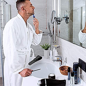 2 Pack Silicone Razor Travel Case for Most Manual Razor Safety Razor Cover Compatible with Gillette Razor Parker Razor Merkur Razor (Blue+Black)