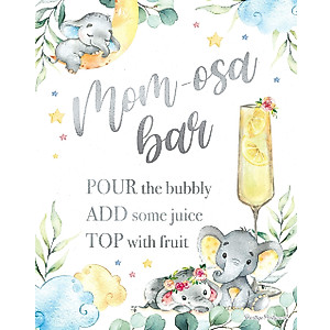 Elegant Mimosa Bubbly Bar Kit - Black and White Champagne Brunch Decorations for Birthday Galentine's Day Bridal Brunch Baby Shower Supplies Red Wine Women Adult Games, Silver Bubble Banner Sign (Red)