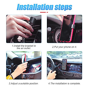 Moioee Car Air Vent Phone Mount, Auto-Lock Gravity Stable Stand Mobile Phone Holder with Upgrade Clip, Vehicle Hands Free Cradle Cell Phone Holder Mount Universal Fit for All Smartphones (Silver)