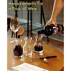 NUTRIUPS Mini Carafe Mini Individual Wine Carafe Single Serving Glass Wine Carafes Set Glass Mini Carafe Decanters Small Individual Wine Decanter (Set of 6 8.5oz)