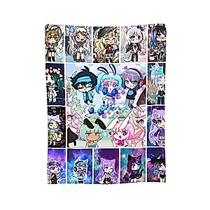 Gearbest Gacha Cartoon Game All Season Blanket Ultra Soft Throw Blanket Flannel Fleece, Warm Fuzzy Blanket for Kid Bed Couch Chair Living Room (1, 50"x40")