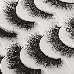 Mink Lashes Fluffy Natural Look 15-18mm Eyelashes Wispy False Eyelashes 10 Pairs FANXITON Faux Mink Lashes Pack 3D Volume 2 Styles Fake Eye Lashes Multipack