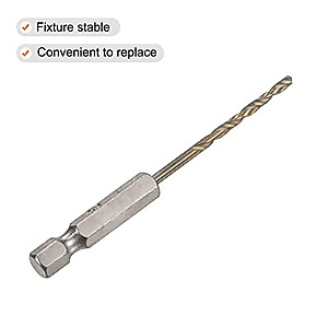 uxcell 2 Pcs High Speed Steel Hex Shank Twist Drill Bit, 2.5mm Drilling Dia with 1/4 Inch Hex Shank 75mm Length