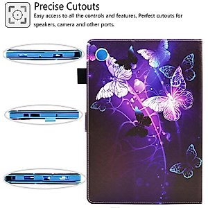 Nannxiebky Samsung Galaxy Tab A8 Case 10.5 Inch 2022, Multi-Viewing Angle Folio Stand Case with Auto Sleep Wake Feature for Galaxy A8 Tablet 2022 Model SM-X200/X205/X207, 02 Purple Butterfly