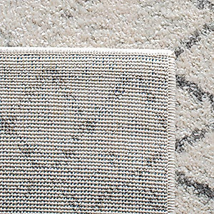 SAFAVIEH Madison Collection 5'1" x 7'6" Ivory/Charcoal MAD798D Moroccan Boho Distressed Non-Shedding Living Room Bedroom Area Rug