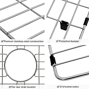 Zeesink Kitchen Sink Grid 26 11/16" X 14 3/4",Sink Bottom Grid,Stainless Steel Sink Grid and Sink Protectors for Kitchen Sink with Rear Drain for Single Bowl Kitchen Sink