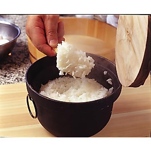 Ikenaga Ironwork 312714 Rice Pot, 3 Cups, Induction Compatible, Rice Cooking, Made in Japan, Black