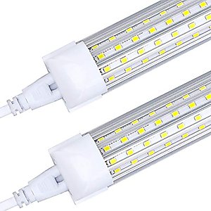 6-Pack, 8FT LED Shop Light Fixture, 144W 5000K T8 Integrated LED Tube, 14500LM Super Bright, 4 Rows LED, High Output, Linkable Light Fixture 8 Foot with Plug for Garage, Workshop, Depot
