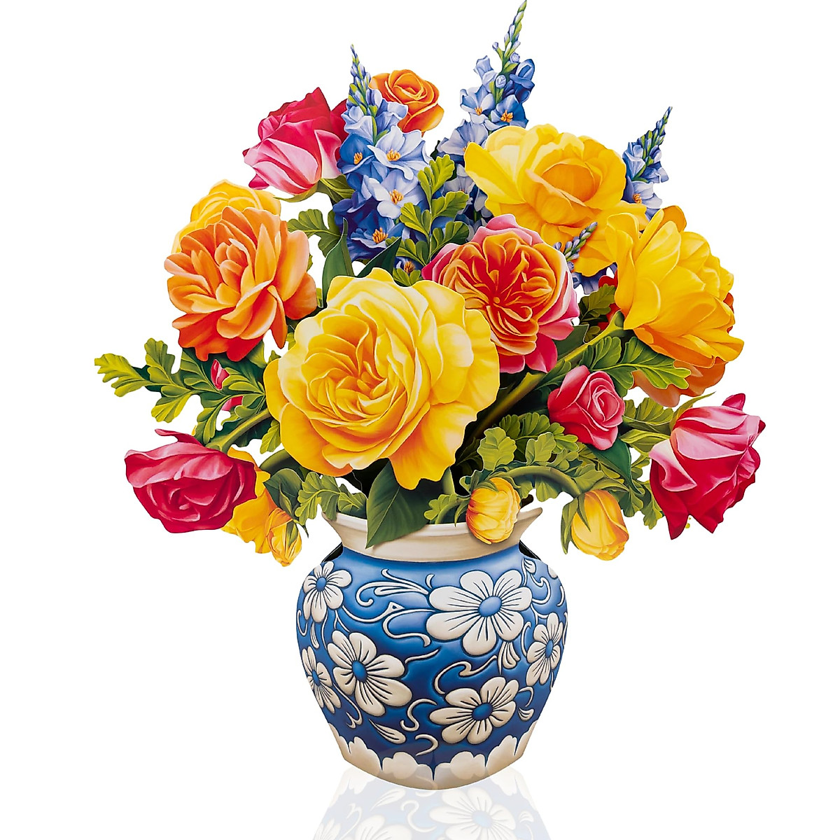 Freshcut Paper Pop Up Cards, Paper Flower Bouquet 3D Popup Greeting Cards with Note Card & Envelope, Birthday Card, Anniversary Card, Get Well Gifts for Women, 12" Sorbet Roses