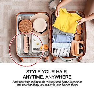 Sygile 11" X 7.5" Large Size Heat Resistant Silicone Travel Mat for Hair Styling Tools, Hair Straighteners, Curling Irons, Flat Irons, Hot Iron Holster for Vanity Salon Pad Cover - Blush Pink