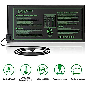 NAMOTEK 2 Pack Seedling Heat Mat, Durable Waterproof Seed Germination Heating Mat, Warm Hydroponic Plant Heating Pad