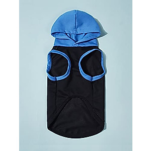 QWINEE Mom Boy Dog Hooded Tank Tops Letter Print Cat Puppy Hoodie Vest Sleeveless Pullover Dog Shirt Stretchy Pet Clothes for Small Medium Large Cats Dogs Kitten Blue M