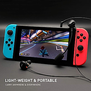 ADV. NSMO JR 2-Driver Gaming Earbuds Headset with Dual Mic [Detachable & Built-in] and Volume Control for Mobile Gaming, Nintendo Switch, Xbox One, PS4, Pro, PC