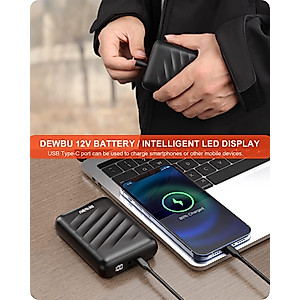 DEWBU Soft Shell Heated Jacket for Women with 12V Battery Pack and Detachable Hood Outdoor Electric Heating Coat, Purple, XL