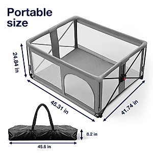 Foldable Baby Playpen, RONBEI Portable Foldable Playpen for Babies and Toddlers, Travel Indoor Outdoor Baby Playpen Lightweight Play Yard