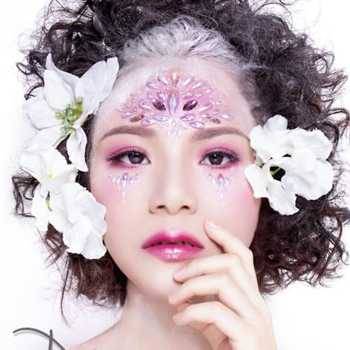 face jewels festival for women mermaid purple face gems glitter halloween Rhinestone Face tattoo Eyes face body temporary tattoos for edm music festival (S056)