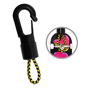 Teak Tuning Premium Complete Carrier, Zebra Colorway - Fingerboard Hook Key Chain, Stretchy Nylon - Made In the USA