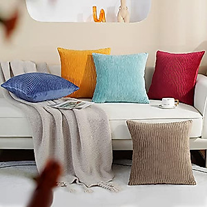 Gloppie Throw Pillow Covers Decorative Pillows Covers 18x18 inch Velvet Couch Pillow Case Square Pillow Cases Cushion Covers for Sofa Bed Office Chair Dorm Room Decor Pink