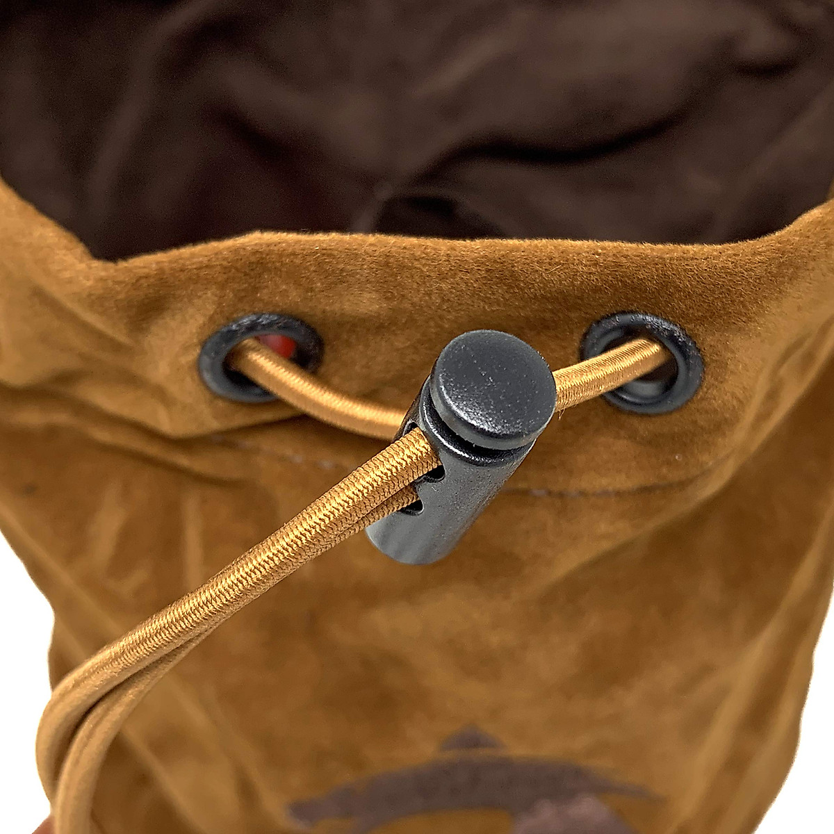 Dundra Multipocket Dice Bag - DND Velvet Pouch - Large Dice Bags for D&D with Pockets - Soft Case for RPG Dice Storage - Drawstring Pouches for Role Playing Games Dice Set - Polyhedral Bag (Brown)