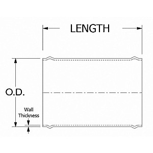 HPS AJ400-500 6061 T6 Aluminum Joiner Tubing with Bead Roll, 11 Gauge, 4" Length, 5" OD, 0.120" Wall Thickness