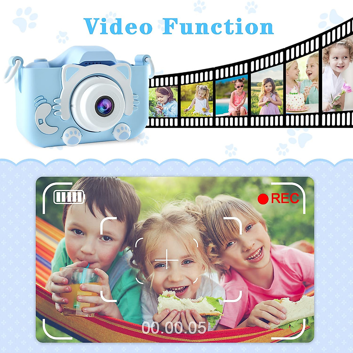 CIMELR Kids Camera Toys for 6 7 8 9 10 11 12 Years Old Boys/Girls, Kids Digital Camera for Toddler with Video, Birthday Festival for Kids, Selfie Camera for Kids, 32GB TF Card