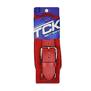 TCK Sports Baseball Belt & Socks Combo Set, Scarlet, Medium
