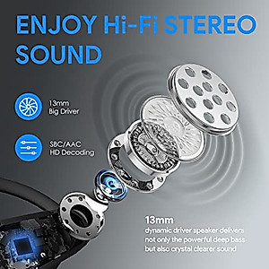 PALOVUE Bluetooth Headphones True Wireless Earbuds with Charging Case IPX9 Waterproof Stereo Sound Earphones Built-in Mic in-Ear Headsets Deep Bass for Sport Running, Fast Pair