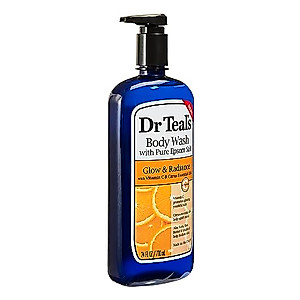 Body Wash with Pure Epsom Salt, Glow & Radiance, Vitamin C & Citrus Essential Oils Teal's, 24 fl oz