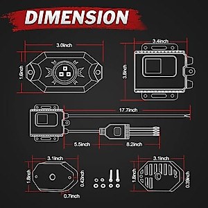 Lumimotor 8 Pods RGB LED Rock Lights Bluetooth App/Remote Control Music Voice Flashing Timing Modes Multicolor Car Underglow Light Kit for Truck Pickup UTV ATV Side by Side Golf Cart Boat
