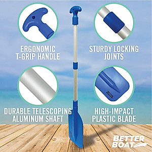 Boat Paddle Telescoping Plastic Collapsible Oar Kayak Jet Ski Tube Rafting and Miniature Mini Canoe Paddles Small Tubing Floats Oars Row and Safety Boat Accessories for Kids and Adults - 1Pk