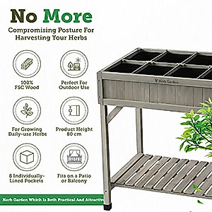 VegTrug 8 Pocket Herb Garden Grey Wash