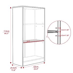 Sunon 3 Shelf Wood Bookcase Freestanding Display Shelf Adjustable Layers Bookshelf for Home Office Library Small Narrow Space (Black, 3-Layers)