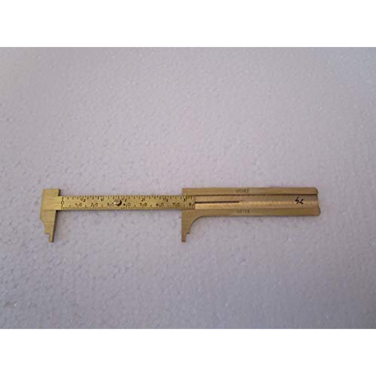 Mini Brass Pocket Ruler Handy Sliding Gauge Brass Vernier Caliper Ruler Measuring Tool Double Scales mm/inch : (80mm)