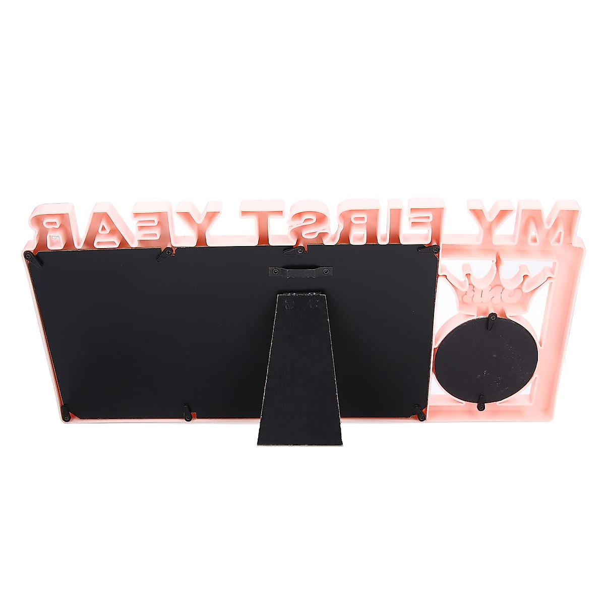 CHICIRIS Newborn Baby First Year Picture Frame with 12 Month Slots, Baby Monthly Collage Keepsake Frame for Photo Memories, White(pink)