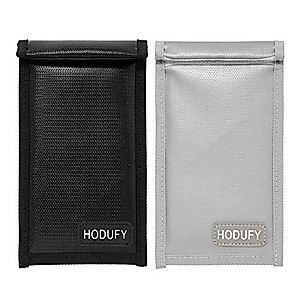 Hodufy Upgraded Faraday Bags for Key Fob (2 Pack), 7.7 x 4.7 Inches Faraday Cage Protector, Fireproof Waterproof Cell Phone Signal Jammer, Car RFID Signal Blocking, Anti-Theft Pouch