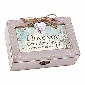 Cottage Garden Love You Granddaughter My Heart Petite Locket Distressed Natural Jewelry Music Box Plays Tune You are My Sunshine