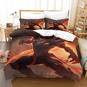 EVMILA Flame Ninjas Comforter Covers Quilt Cover 3D Print Dazzle Duvet Cover for Boys Girls with Pillow Cases with Zipper Closure Soft Microfiber Bedding Set 3 Pieces Twin（173x218cm）