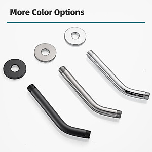 Cobbe Shower Arm with Flange and Teflon Tape, 6-Inches Wall Mounted Shower Pipe Arm Extension for Fixed Shower Head, Matte Black