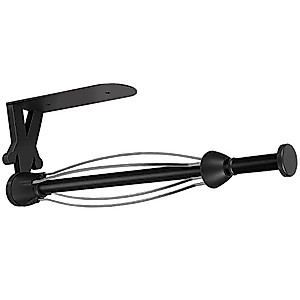 Paper Towel Holder Under Cabinet, Single Hand Operable Kitchen Paper Towel Holder with Ratcheting Mechanism Paper Towel Dispenser Wall Mount Self-Adhesive or Drilled for RV Bathroom Garage (Black)