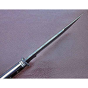 Poshland RG-57 Handmade Demascus Steel 15 Inches Bowie Knife - Beutifull Jute Micarta Handle with Demascus Guard & Bolster